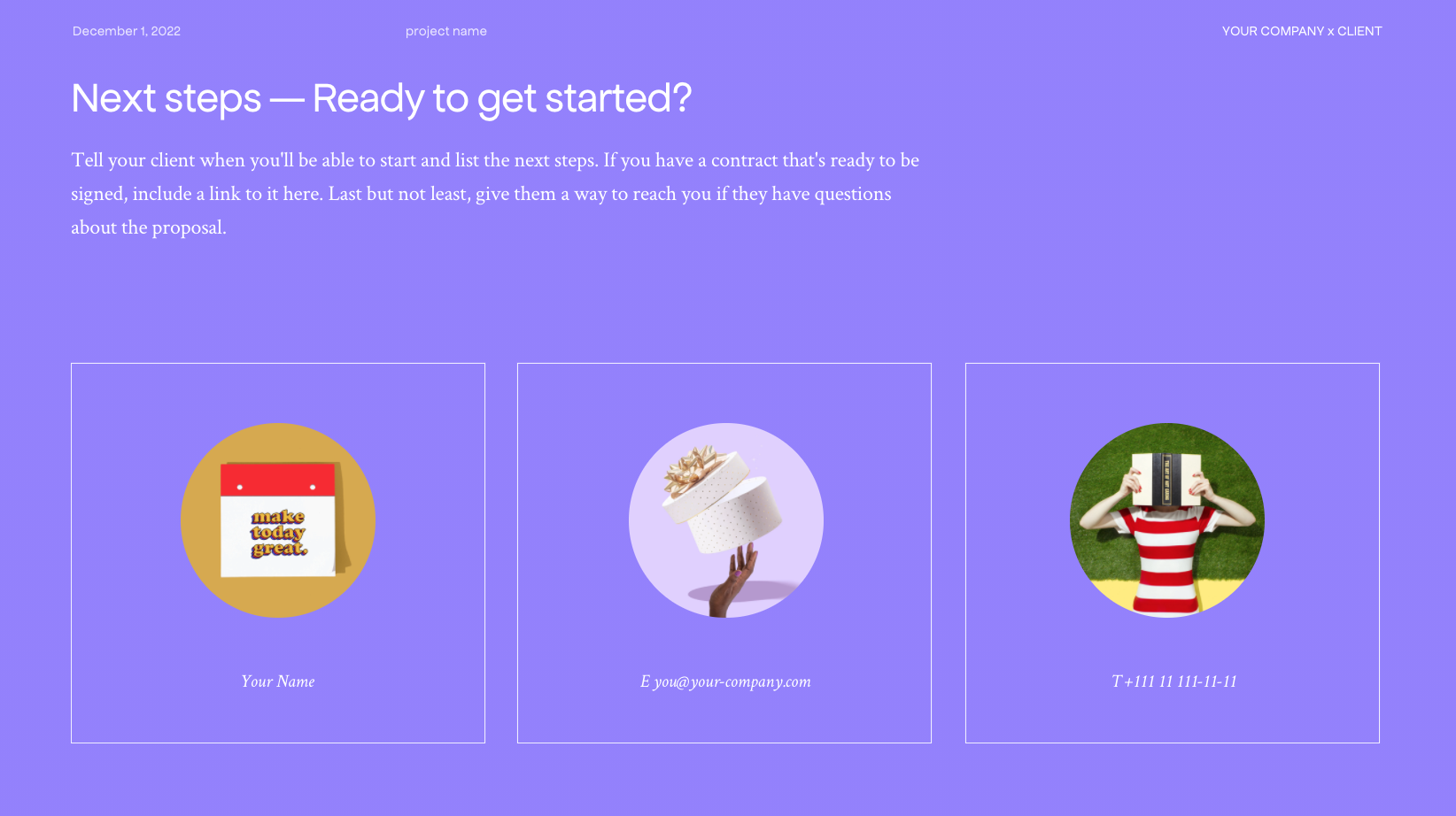 Project proposal template | Pitch